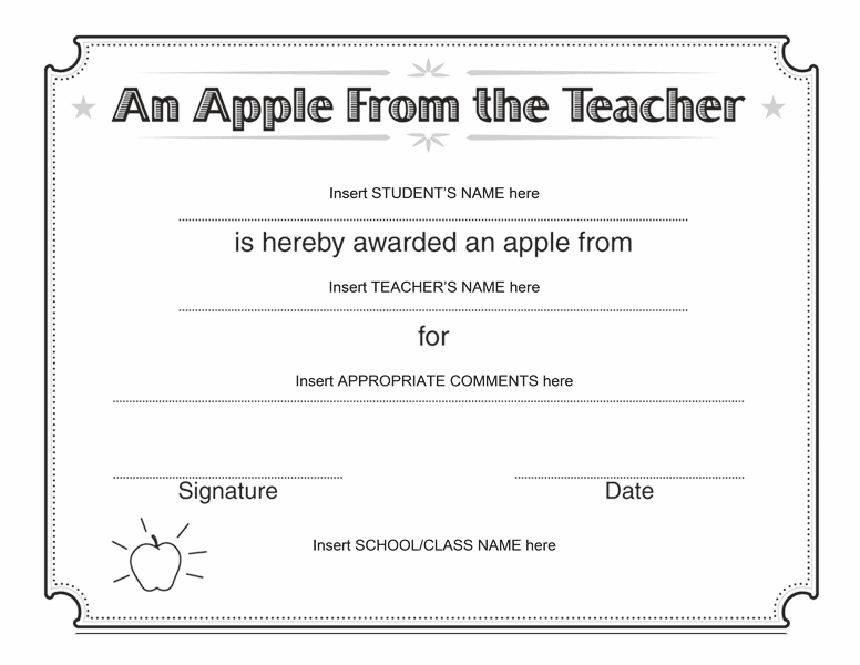 Apple From Teacher Certificate Free Certificate Templates In Academic Apple From Teacher Certificate Free Certificate Templates In Academic
